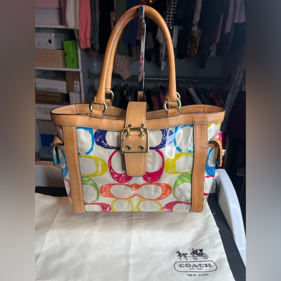 Coach | Bags | Authentic Coach Bag Rainbow Colors | Poshmark